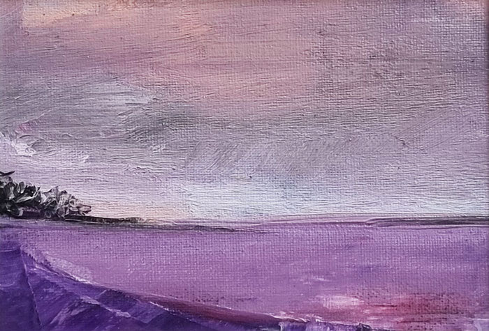 Purple Sea Crawfordsburn - Original Oil Painting - Stephen Whalley ...